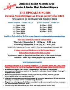 Audition flyer 2022 Master | Upscale Singers