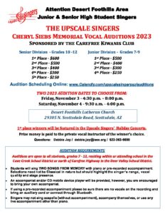 Audition flyer 2023 Master | Upscale Singers